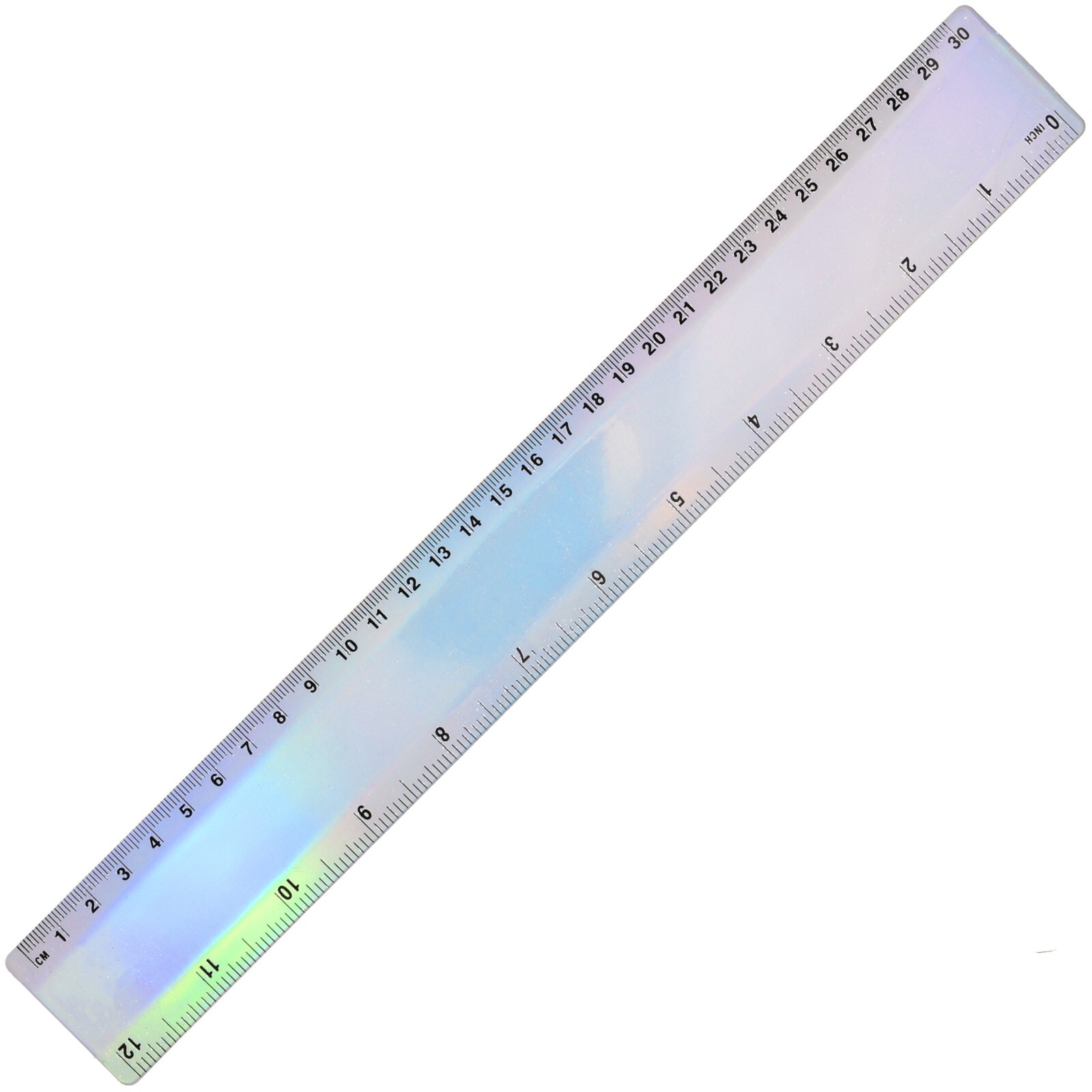 IRIDESCENT RULER 30cm/12" Holographic Rainbow School Kids SHATTERPROOF ...