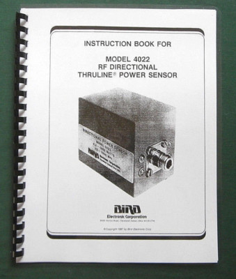 Bird Model 4022 Instruction Manual - Comb bound & protective covers ...