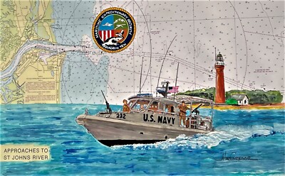 US Navy MSRON-10 art print ten Maritime Squad St Johns River Lighthouse ...