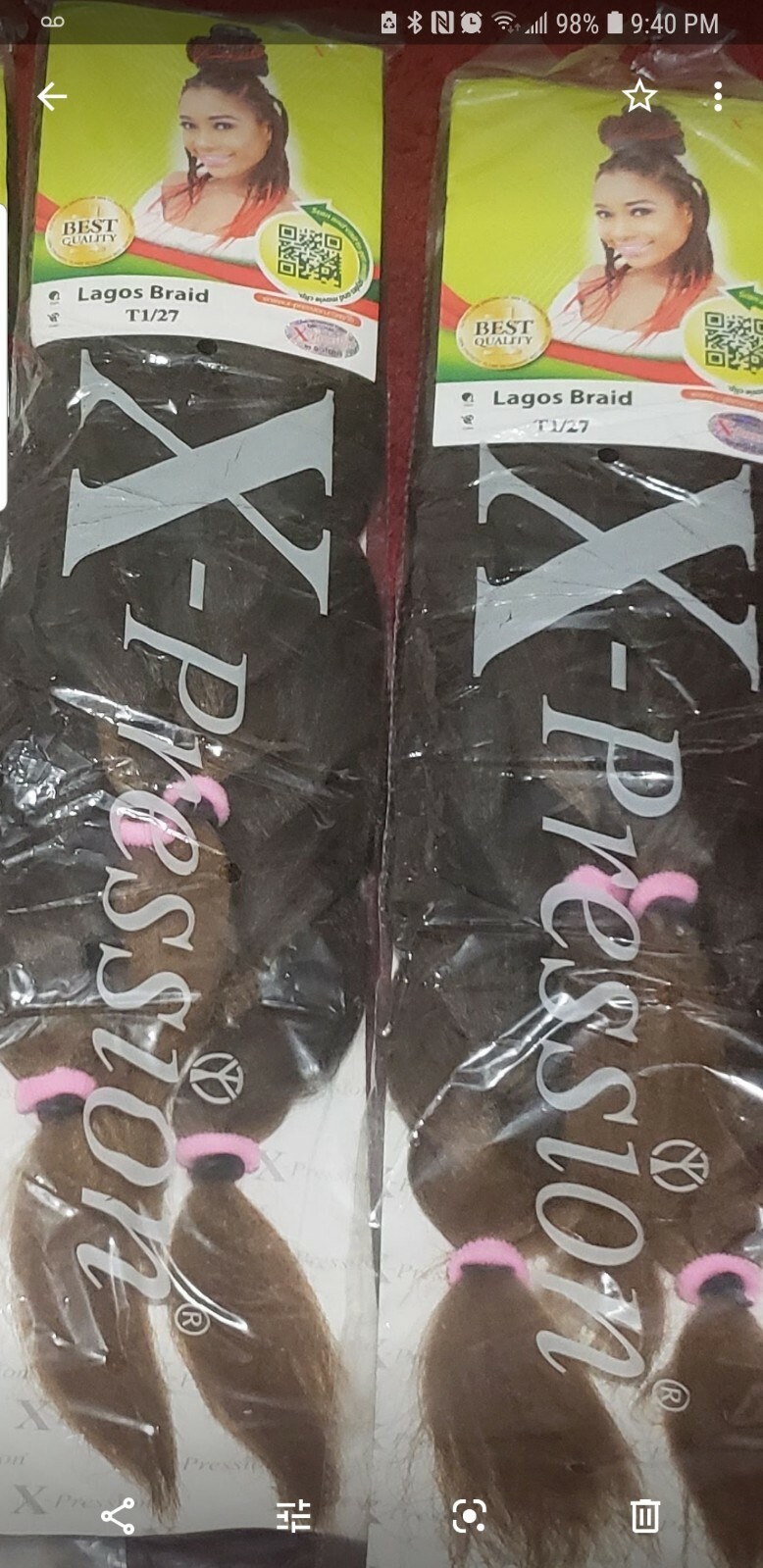 Lagos braid X-Pression bestUltra Braid 82"Color ombre T1/27. 2 packs ...