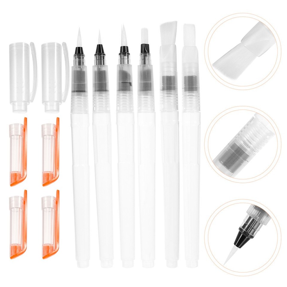 6Pcs Water Color Brush Pen Set Watercolor Paint Pens for Beginner ...