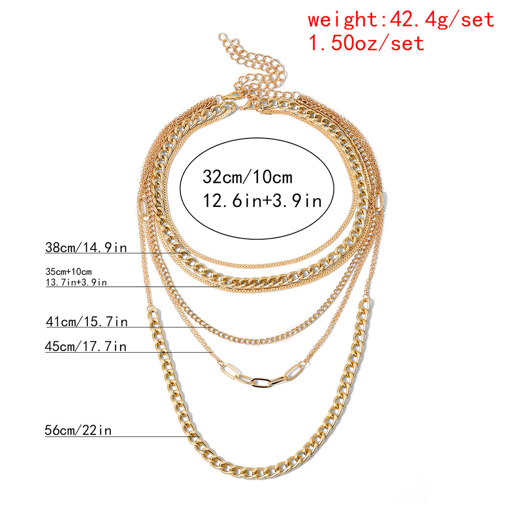 Punk Hip-hop Suit Necklace Female Simple Cross Chain Geometric Necklace ...