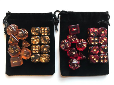 2 dnd dice set with 8 pip dice each lot polyhedral w dice bags d&d | eBay