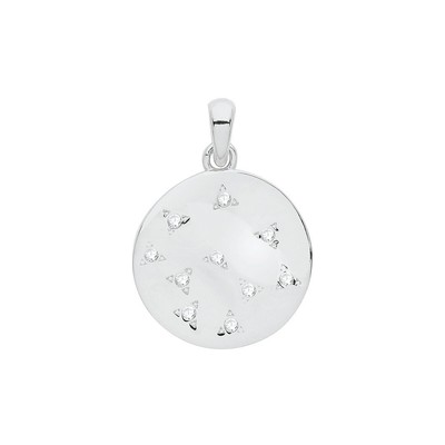 Sterling Silver Rhodium Set Disc Pendant | eBay