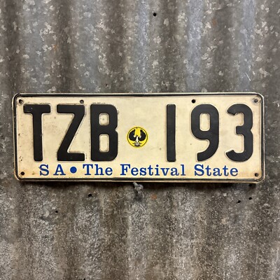 VINTAGE SOUTH AUSTRALIAN PLATE SA Collector’s Car Number Plate Sign ...