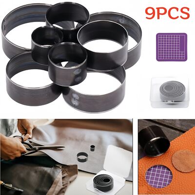 9X Leather Circle Cutter Tool Set Leather Hole Punch Tool Kit Round ...