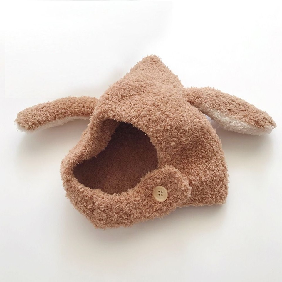 Plush Rabbit Ears Cap Soft Furry Bonnets Cute Earflap Hat Kids Boys ...