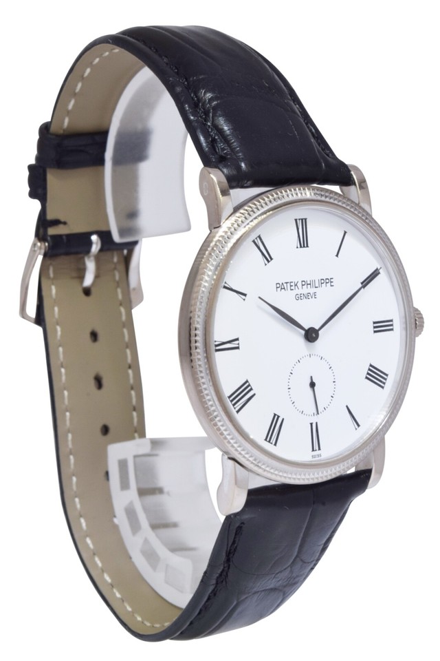 Patek Philippe 5116 Calatrava 18k White Gold Mens Watch Box/Archive ...