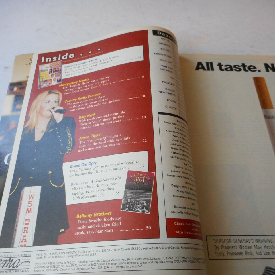 Trisha Yearwood Covers Country Weekly Magazine April 1999 Toby Keith | eBay