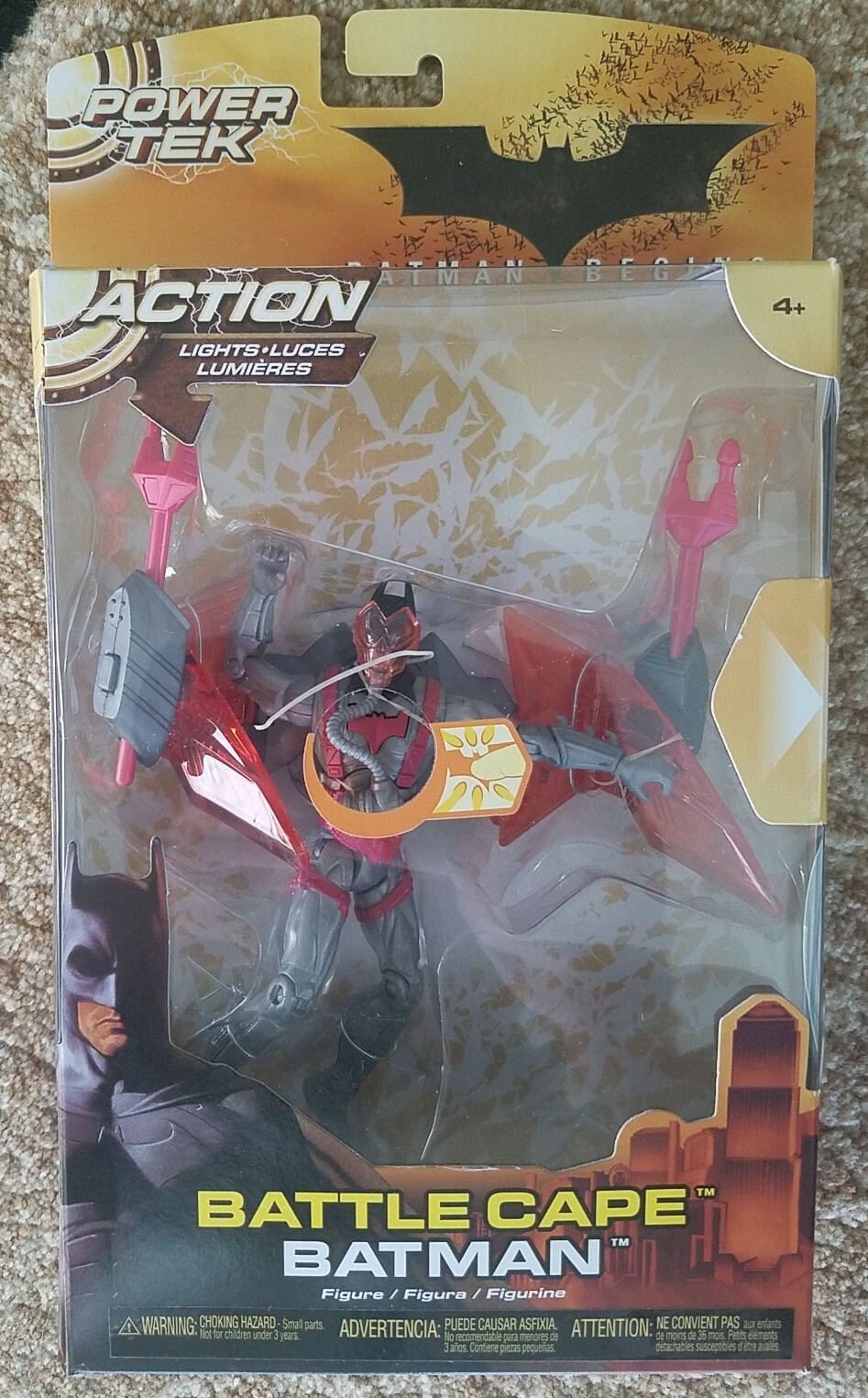 NEW DC COMICS BATMAN BEGINS DARK KNIGHT POWER TEK BATTLE CAPE MATTEL ...