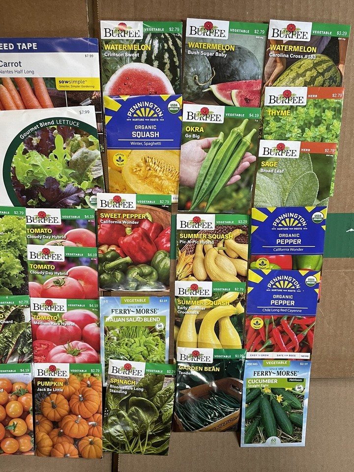 Lot Of 10 Vegetable And Herb Seed Packets Packs 2025 Non GMO Organic ...