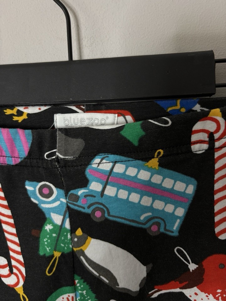Debenhams Blue Zoo Glitter Candy cane Christmas santa Pyjamas 9-10 Yrs ...