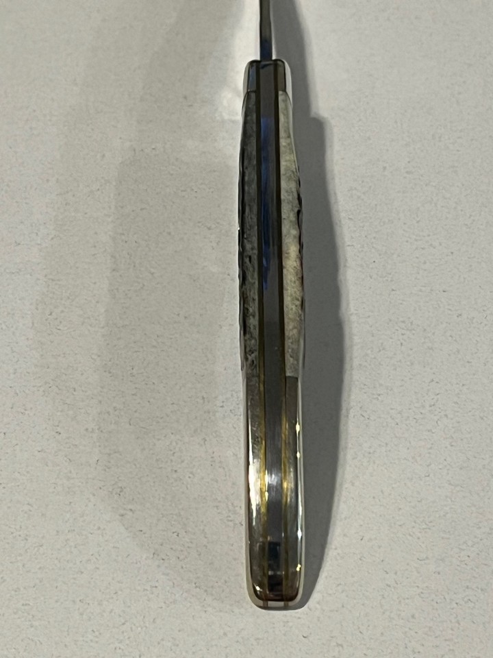 2002 CASE 610094 USA FLAG SHIELD PITCH BLACK BONE MED. TOOTHPICK KNIFE ...