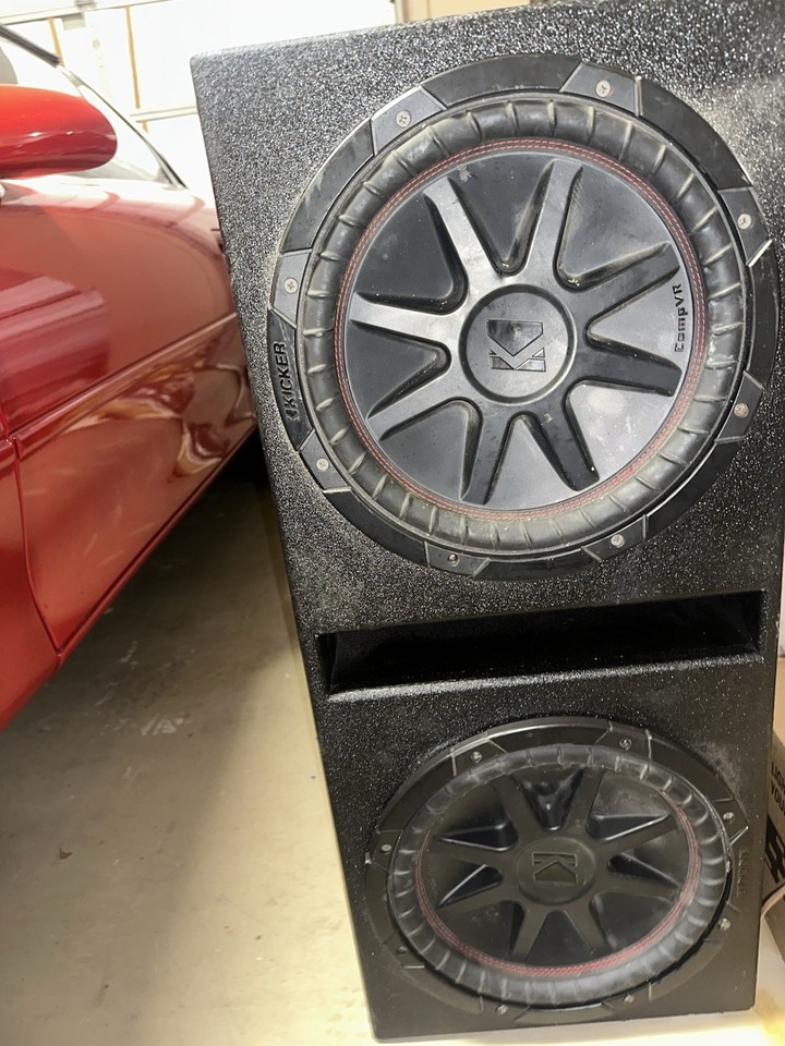 Kicker 43CVR122 12" Dual 2 Ohm CompVR Loaded Enclosure Ported Sub Car ...