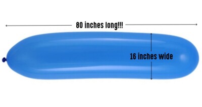 80" PASTEL TUBE BALLOON RIDE ON LATEX BALLON LOONERS GIANT BALLOONS ...
