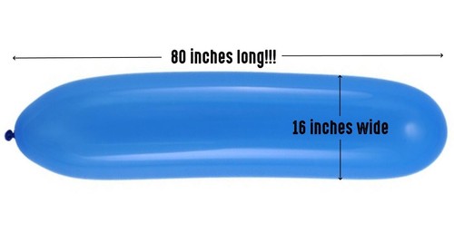 80" PASTEL TUBE BALLOON RIDE ON LATEX BALLON LOONERS GIANT BALLOONS ...