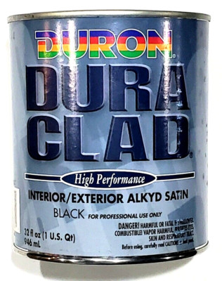 Duron Dura Clad High Performance Interior Exterior Alkyd Satin Black QT ...