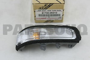 817300K010 Genuine Toyota LAMP ASSY, SIDE TURN SIGNAL, RH 81730-0K010 ...