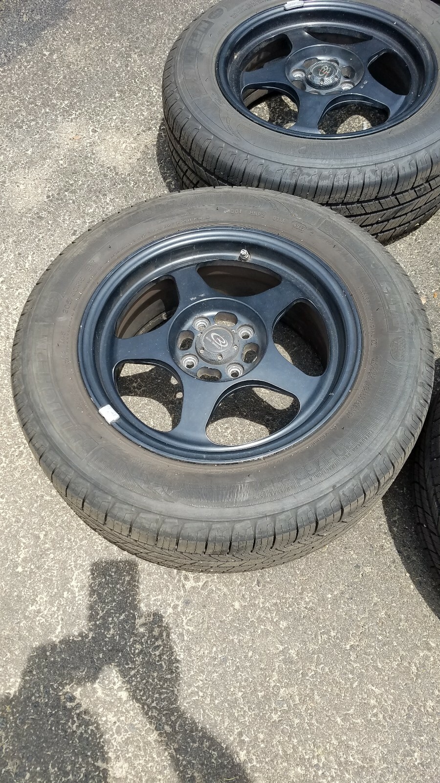 15" ROTA Slipstream 4x100 Wheels 205/60R15 Michelin Defender 60 | Black ...