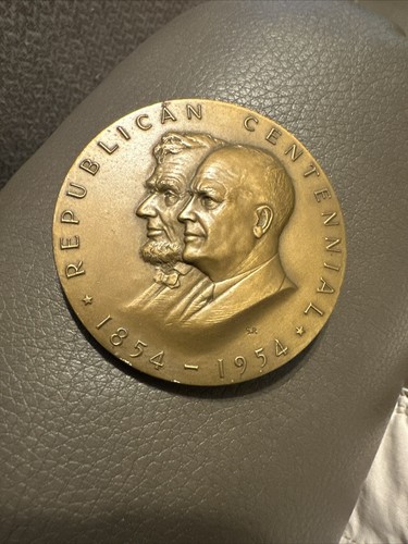 1854-1954 Republican Centennial Quotes Lincoln Eisenhower 2.5" Bronze ...