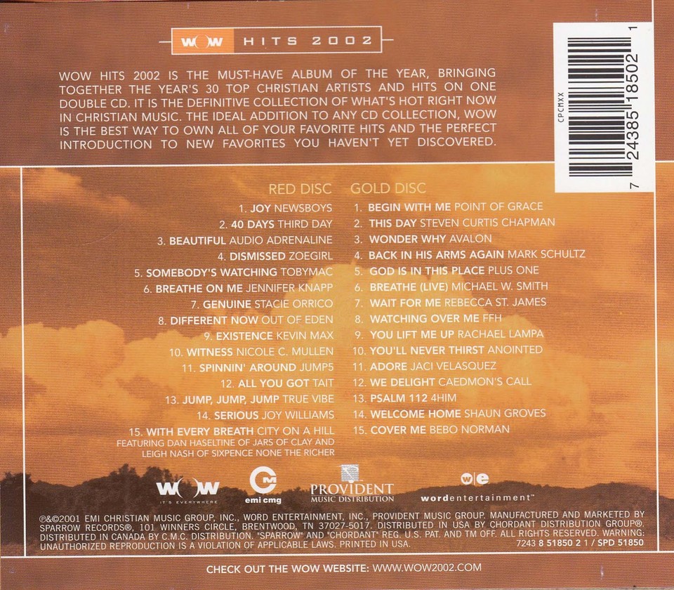 WOW HITS 2002 CD - NEW - 30 Top Hits | eBay