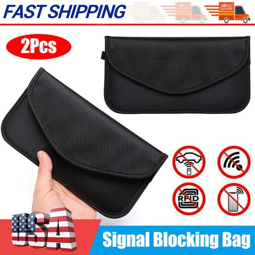 2Pcs Faraday RFID Signal Blocking Bag Blocker Shielding Pouch Cell ...