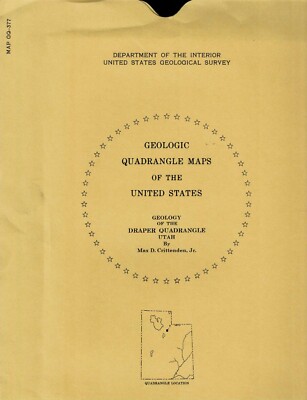 USGS Geologic Map: Draper Quadrangle, Utah | eBay