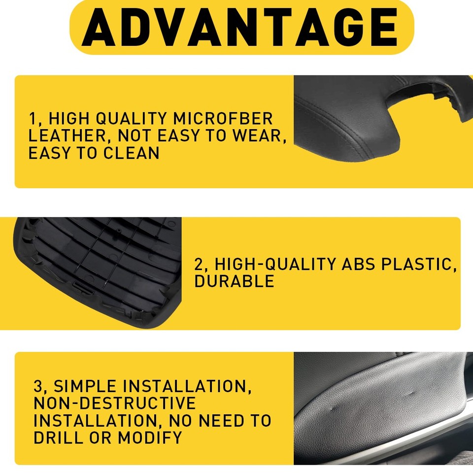 Door Armrest Hand Leather Arm Rest Cover Base Lid For Honda Accord 2008 ...