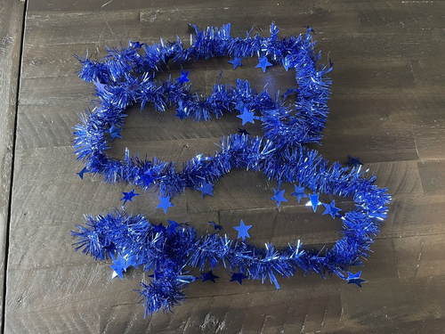 Blue shiny foil Streamer Stars Party Banquet Decorations very gently ...