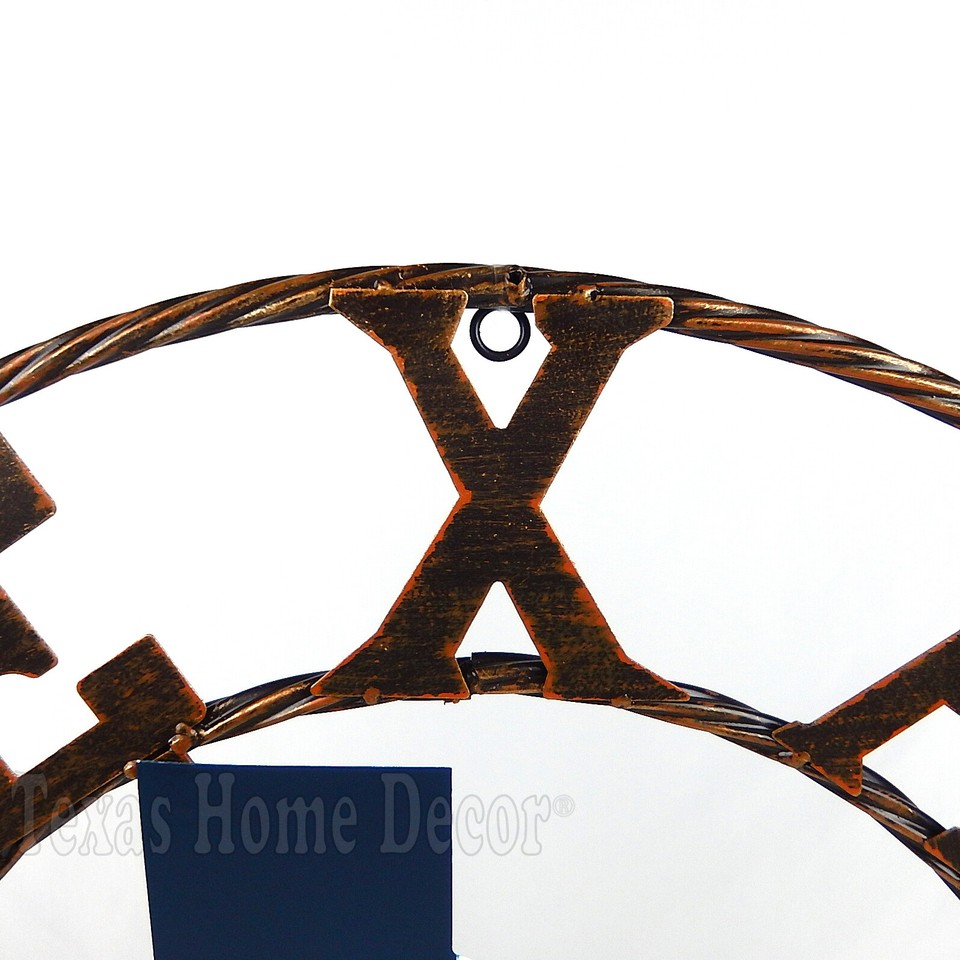 24" TEXAS Map Wall Decor Texas Flag Outline Plaque with Circle Rope ...