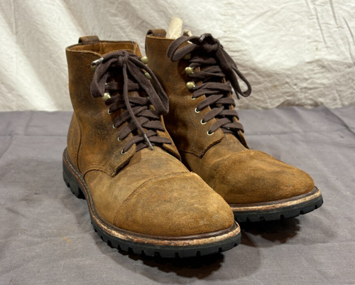 J Crew Kenton Brown Leather Cap Toe Boots Vibram Soles US Men's 8 Fast ...