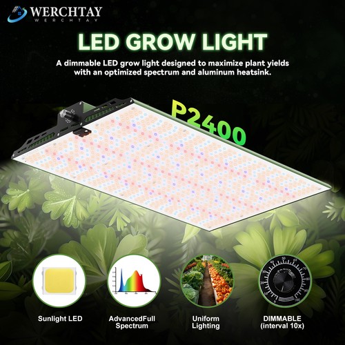 9000W LED Grow Light 4x8ft Coverage Diodes Layout Full Spectrum Growing ...