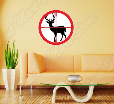 Deer Hunting Hunter Aim Target Rifles Wall Sticker Room Interior Decor ...
