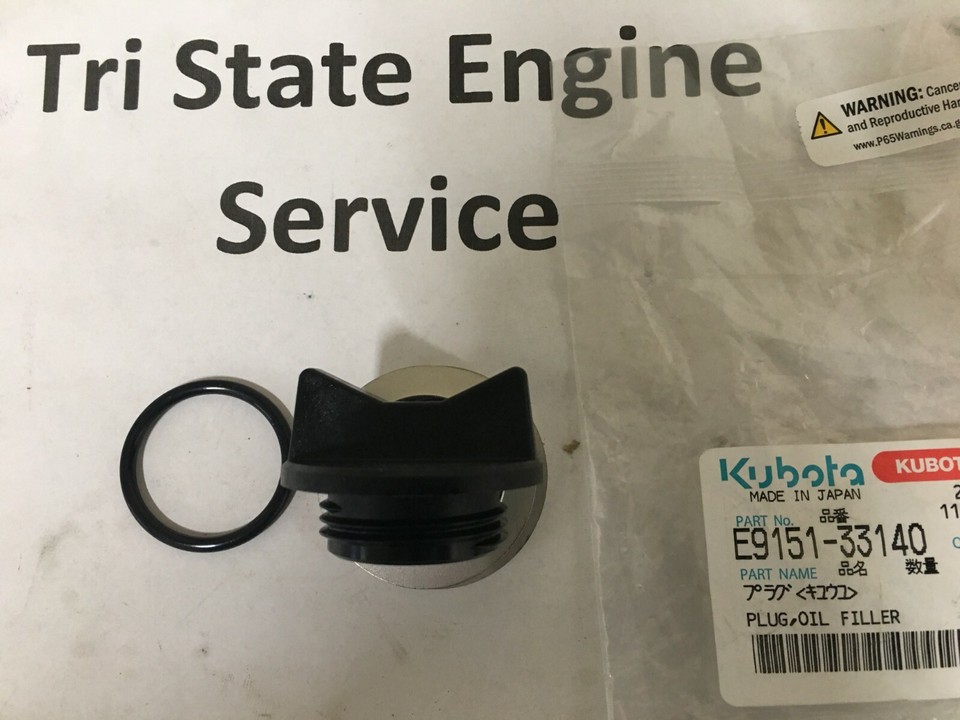 New Genuine OEM Kubota Oil Fill Cap W/ORing Fits Most Kubota Engines ...