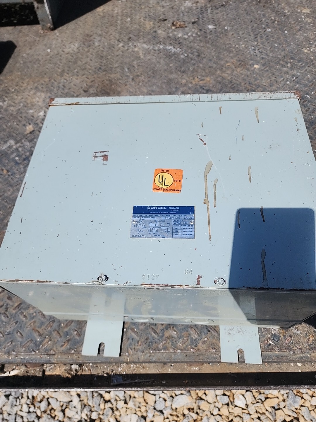 Square D 9T2F 3 Phase 9 kVA Step-Down Transformer 480V to 208Y/120V ...