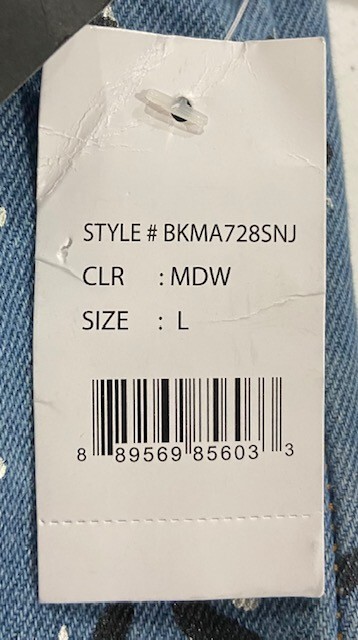 NWT Men's Brooklyn Cloth Co Blue Denim Jacket Tag L Actual Size S Long ...