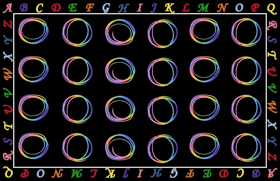 Small Classroom Rug Black Elementary Preschool Teacher Learning Carpet ...