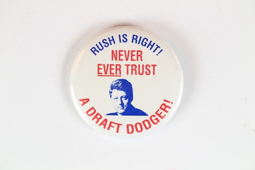 1996 Bill Clinton Draft Dodger Presidential Campaign Pinback Button | eBay