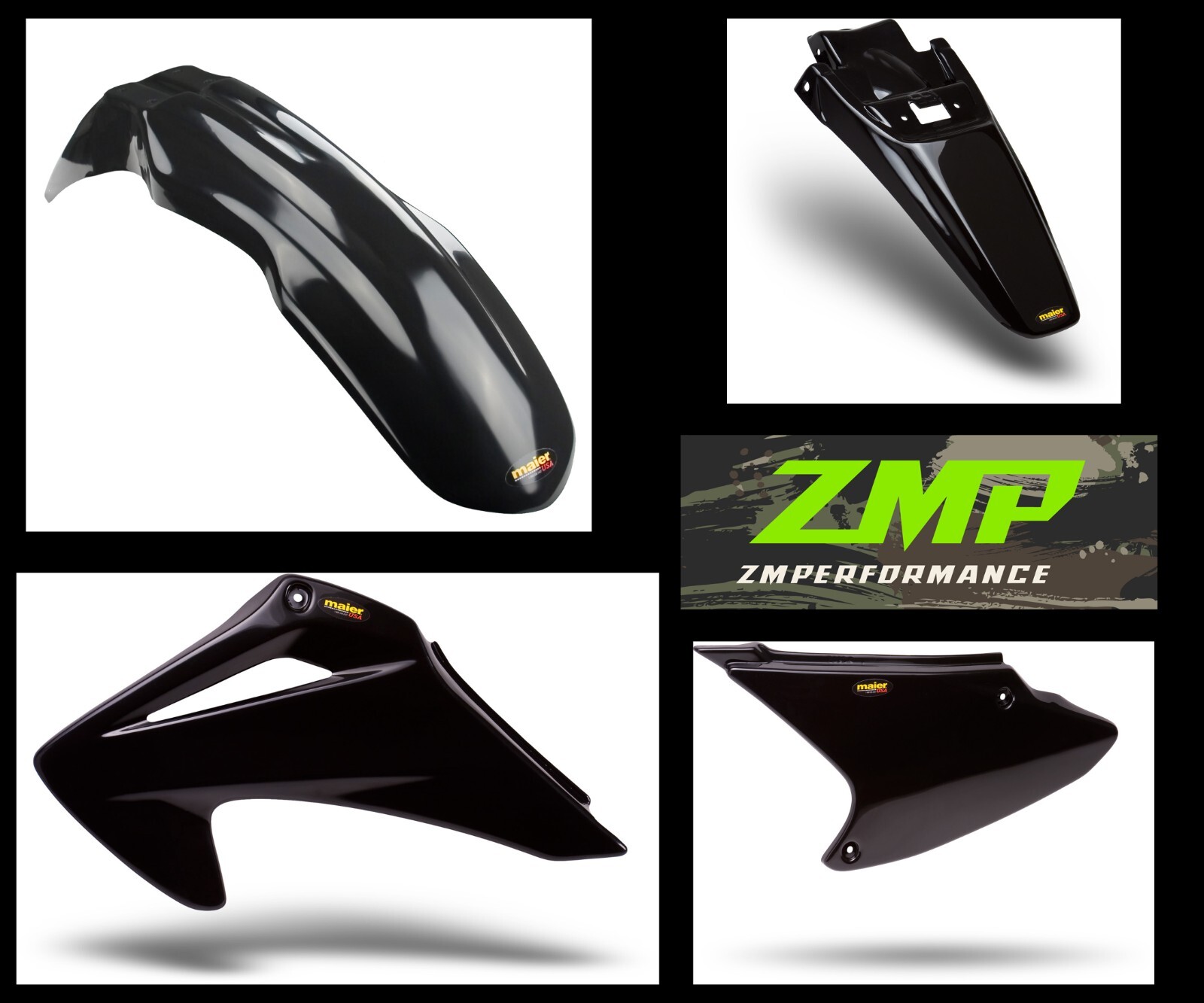 NEW HONDA 03 - 07 CRF 230F BLACK FRONT AND REAR FENDERS SIDE PANELS ...