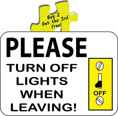 Please Turn Off Lights When Leaving Conserve Energy Decal Sticker p407 ...