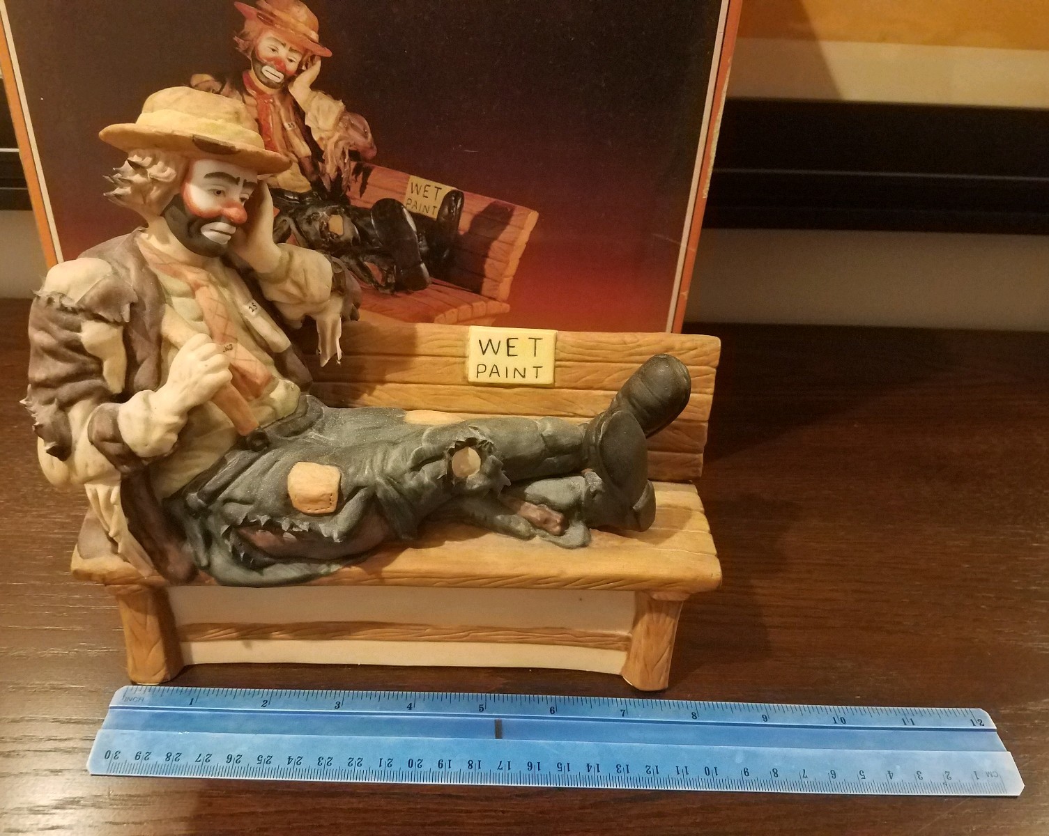 Emmett Kelly Jr. Wet Paint Bench Figurine Artist Signed 1988 Flambro ...