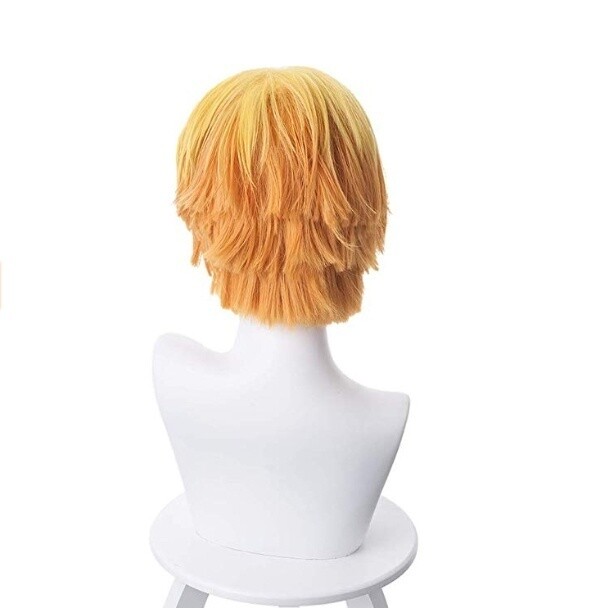 Anime Demon Slayer Kimetsu No Yaiba Agatsuma Zenitsu Cosplay Wig Yellow ...