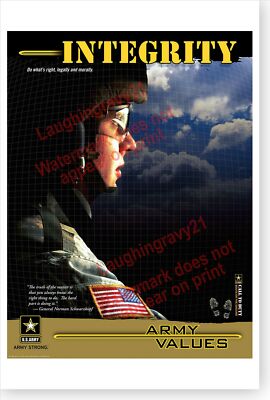 US Army Values INTEGRITY Call To Duty 2007 Poster | eBay