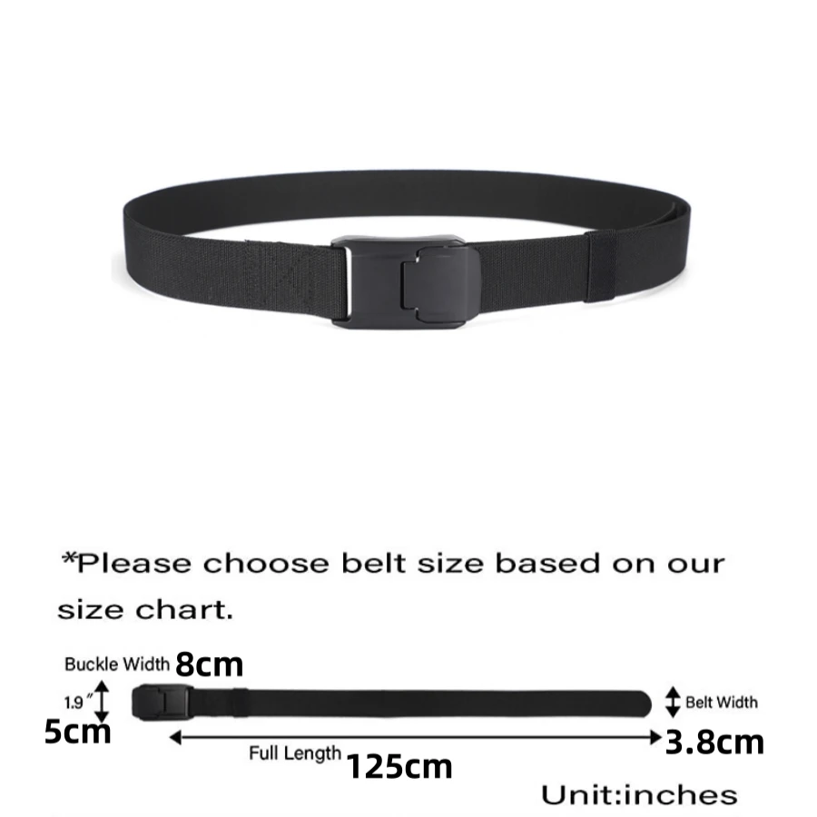 Hard Alloy Men Belt Quick Release Buckle Elastic Belt Work Belt Outdoor ...