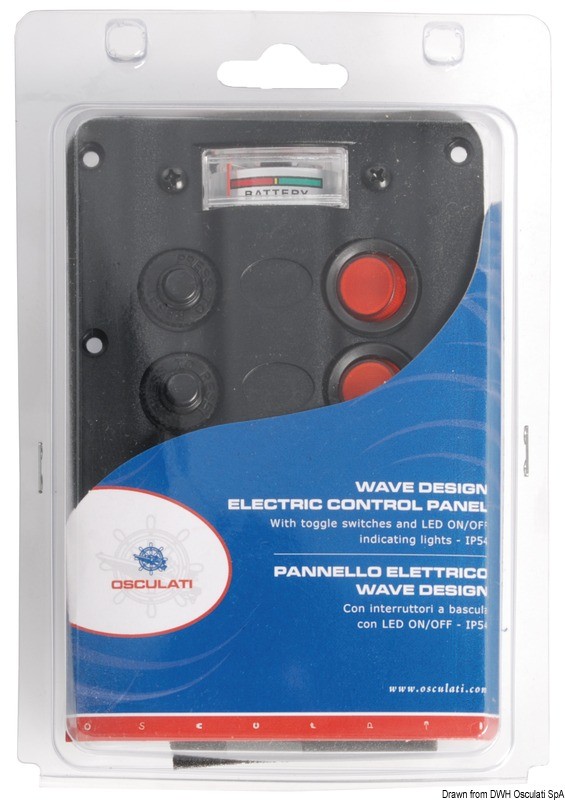 Osculati Electric Control Panel with 3 Rocker Switches / 12V Voltmeter ...