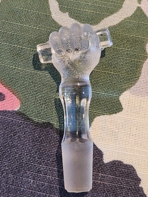 Antique Solid O'Hara Glass Clenched Fist Perfume Bottle Stopper Only 3 ...