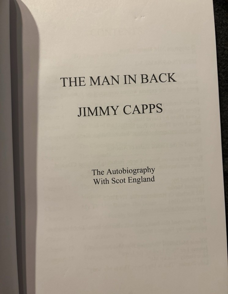 Jimmy Capps The Man In Back SIGNED HARDCOVER BOOK AUTOGRAPHED Nashville ...