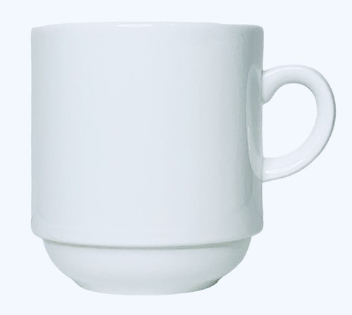 Fortessa ANDROMEDA White Bone China 3 7/8” Stackable Coffee Mug for ...