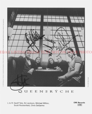 QUEENSRYCHE BAND SIGNED AUTOGRAPH 8x10 RP PROMO PHOTO ALL 4 METAL ROCK ...