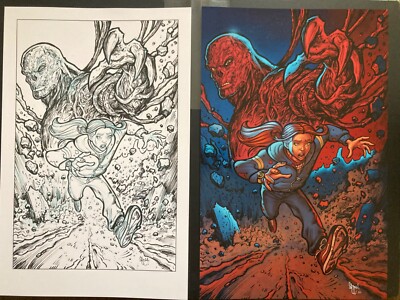 STRANGER THINGS MAX VECNA RUNNING UP HILL 11x17 Original Art CHRIS ...